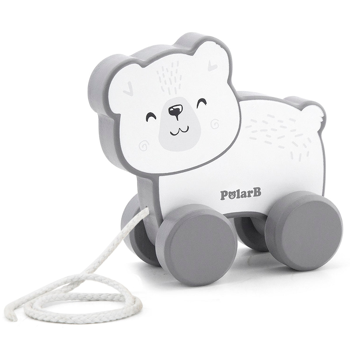 PolarB Pull Along Polar Bear I 44001 – Wooden Toy Shop