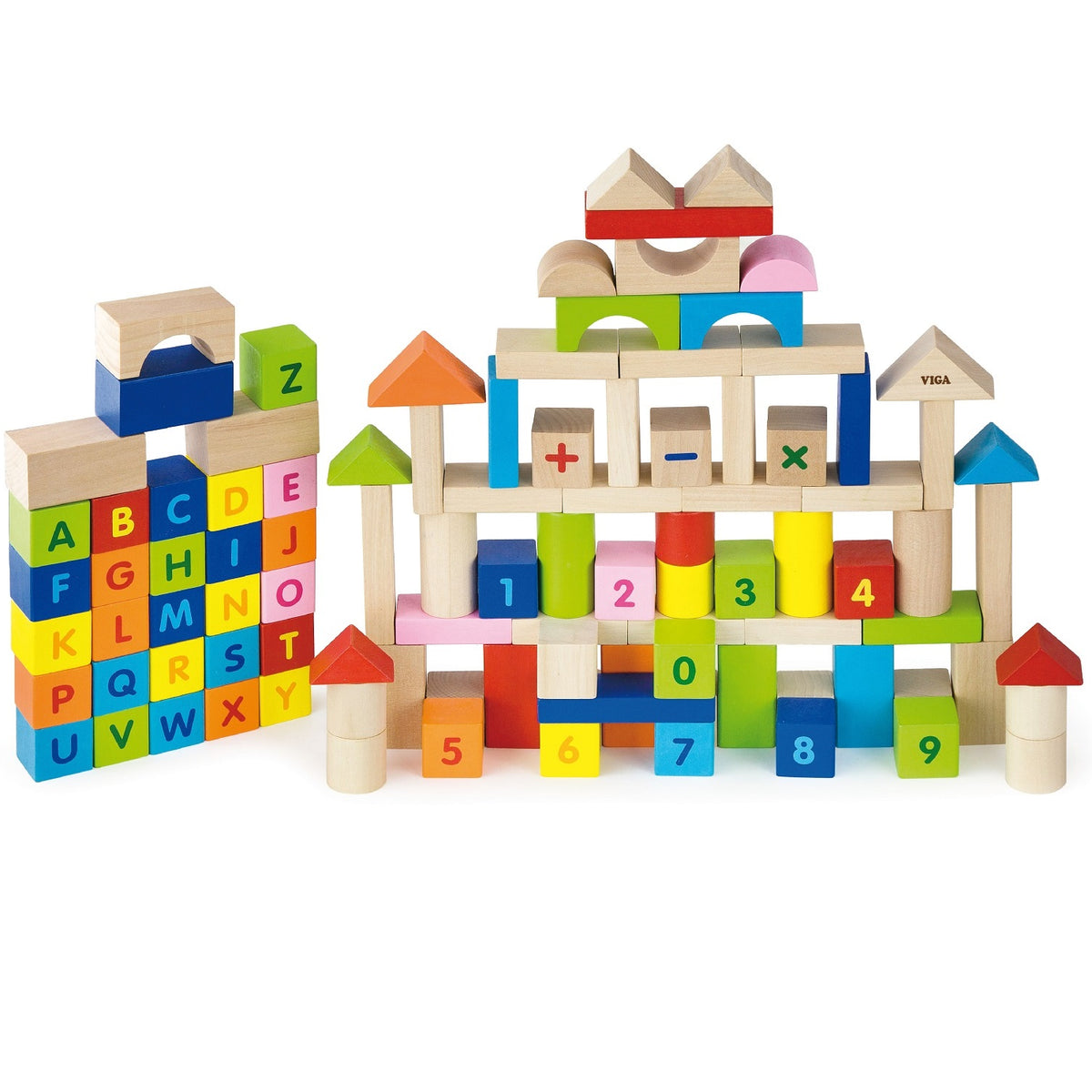 Alphabet and Numbers Blocks - 100 pieces I 50288 – Wooden Toy Shop