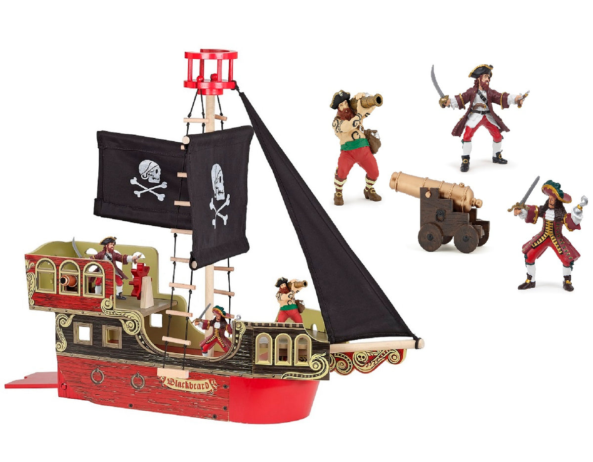 Papo l Blackbeard Pirate Ship Bundle l 80402 – Wooden Toy Shop