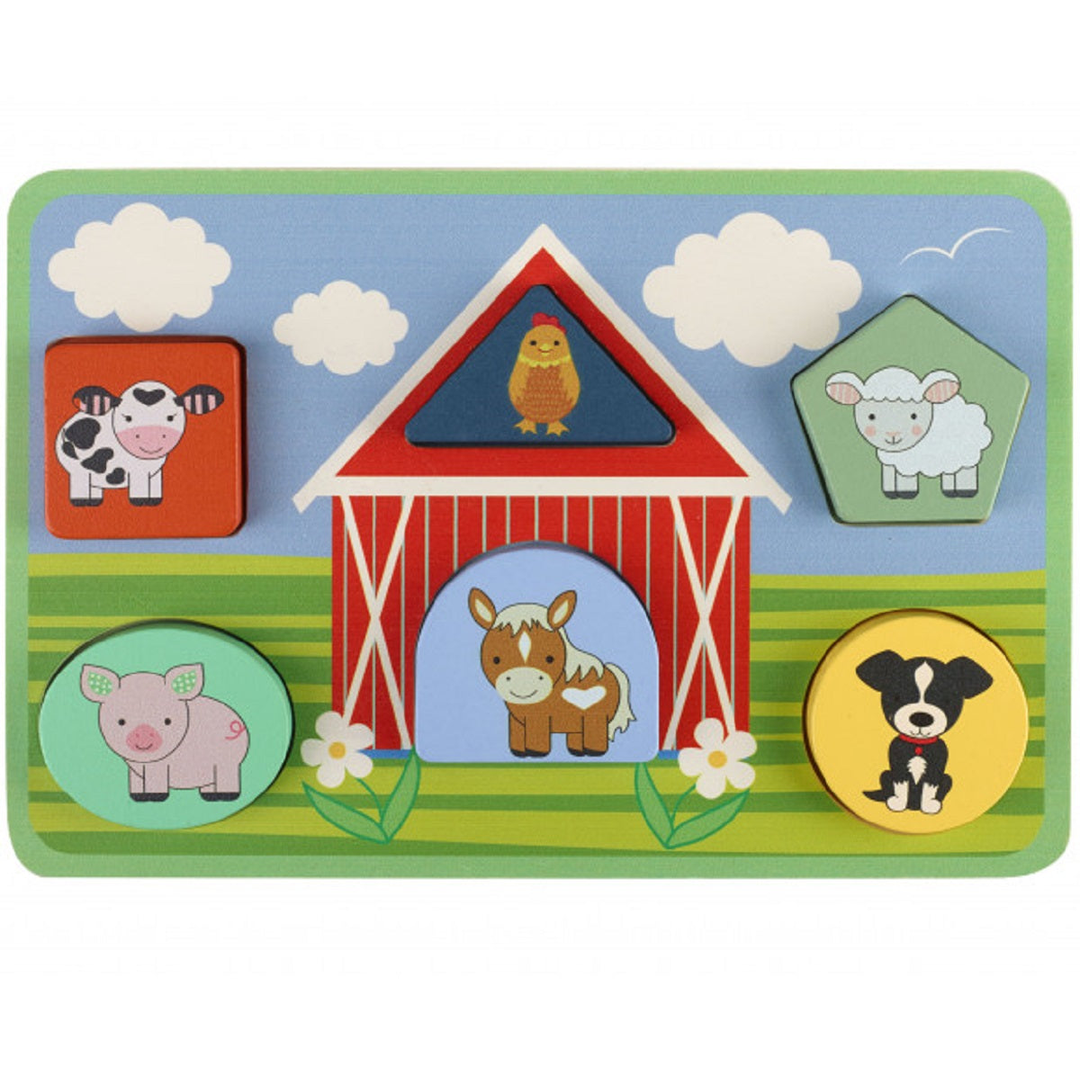 Farm Animals Shape Puzzle – Wooden Toy Shop