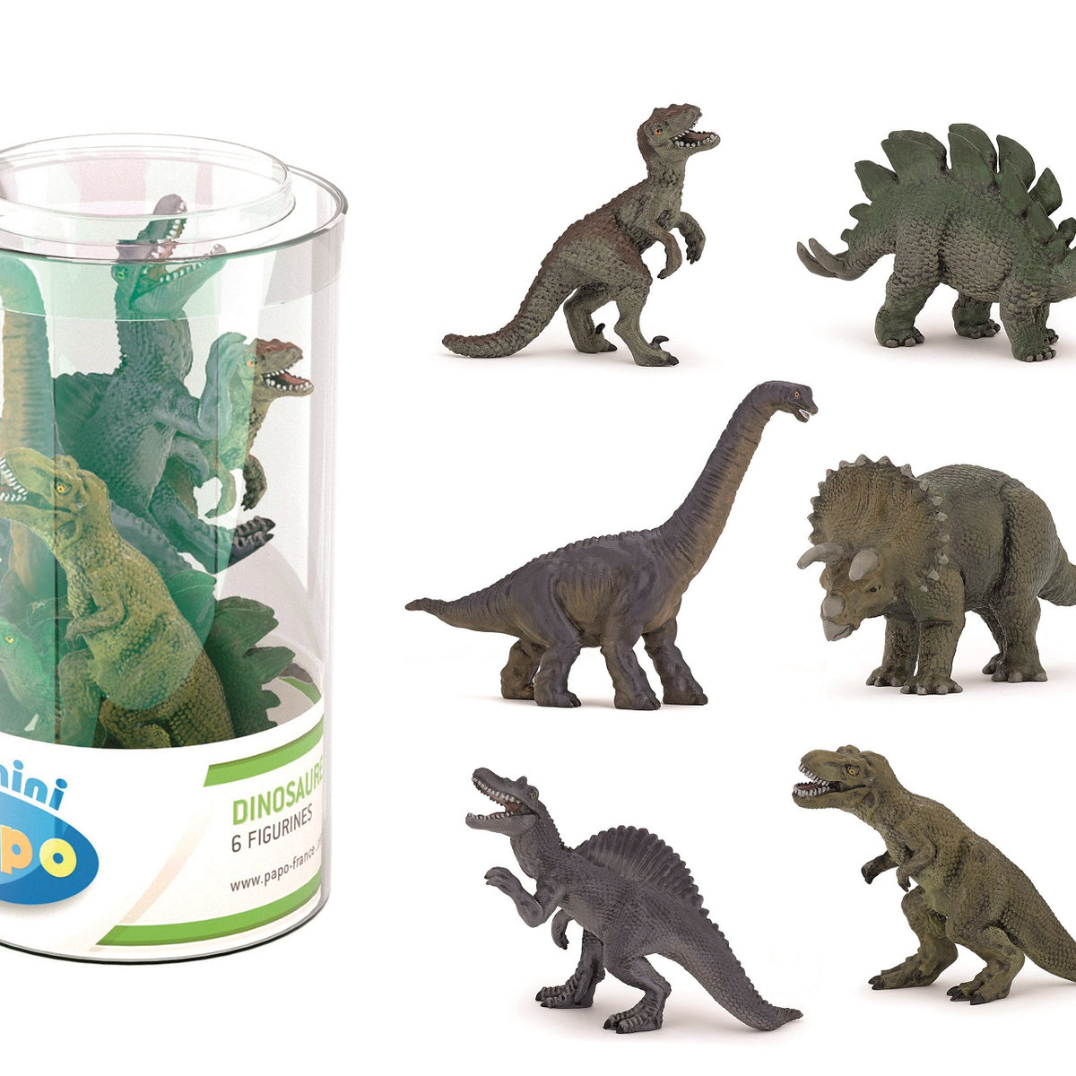 Dinosaurs Set 1 Mini Tub - 6 Pieces l Papo l 33018 – Wooden Toy Shop