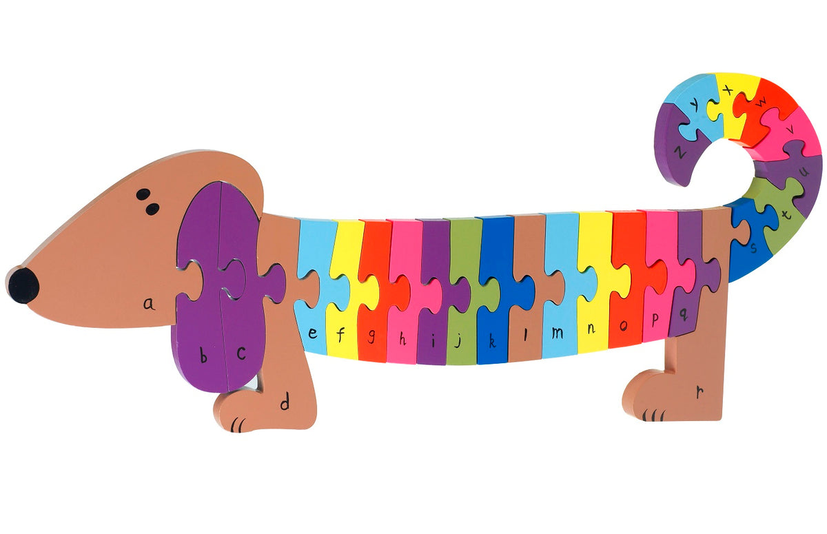 Wooden Alphabet Dog Puzzle l OTT04608 – Wooden Toy Shop