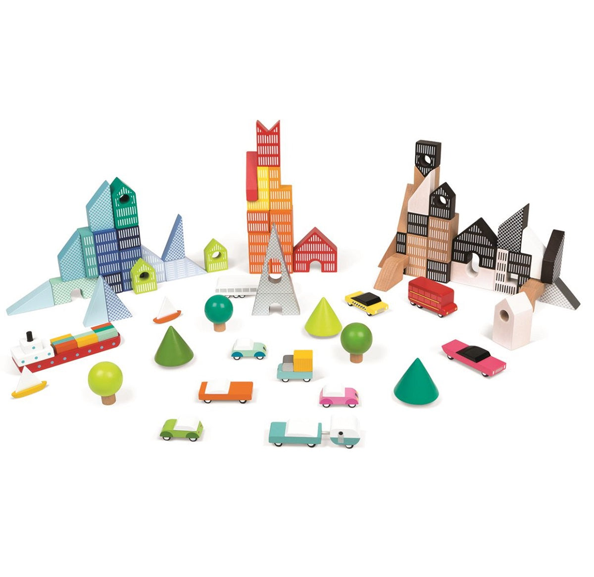 Kubix 70 Archi Blocks with Play Mat l J08080 – Wooden Toy Shop