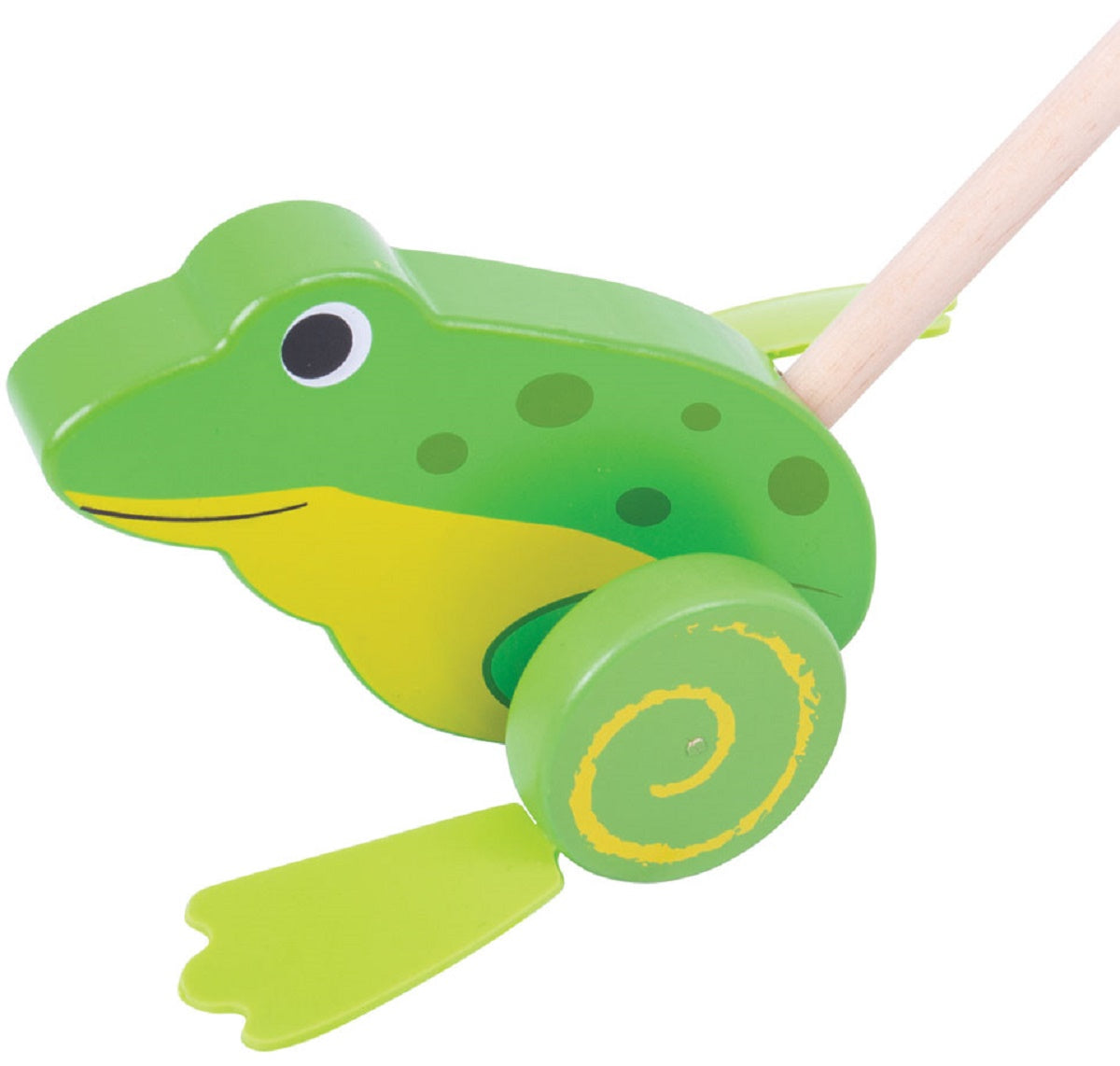 Push Along Wooden Frog l BB134 l Bigjigs – Wooden Toy Shop