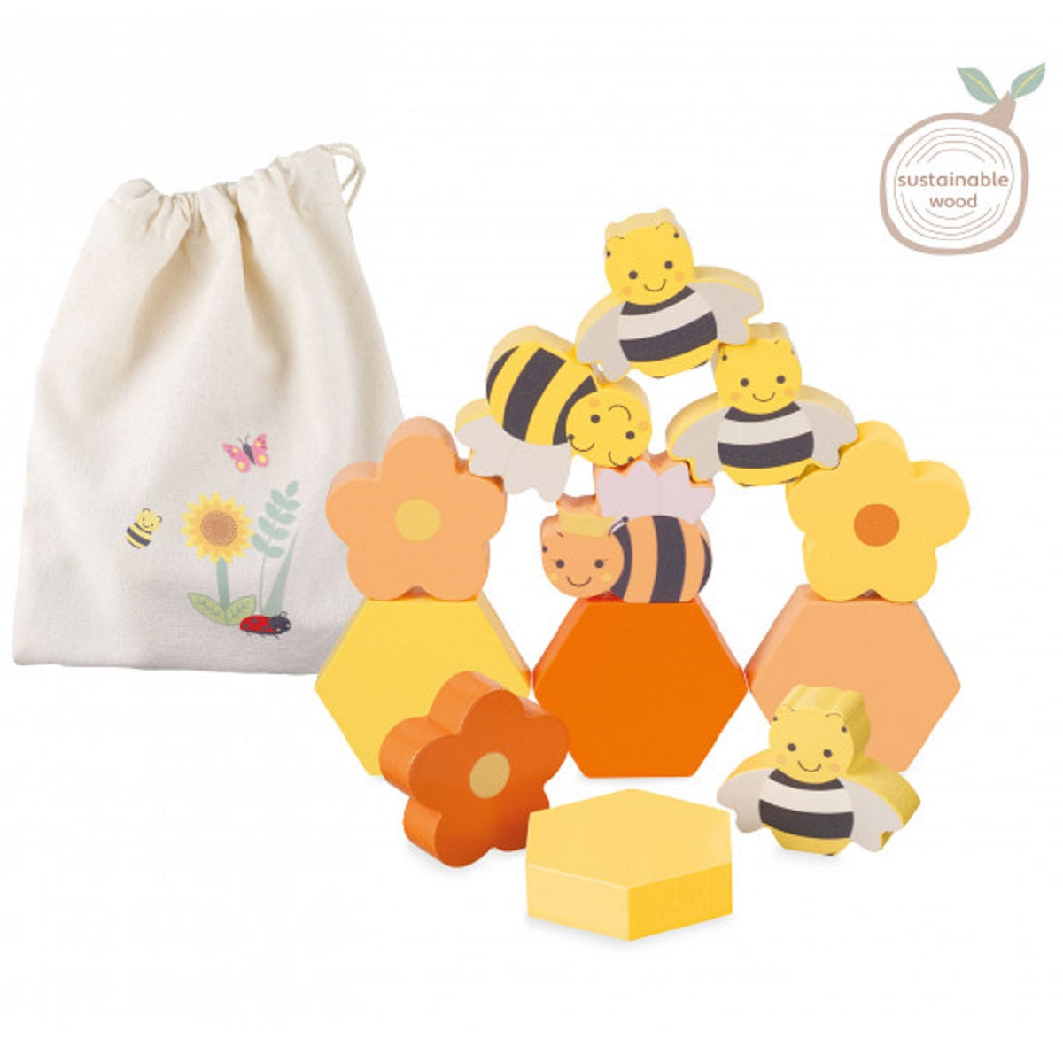 Stacking Honey Bees Balancing Game l OTT12107 – Wooden Toy Shop