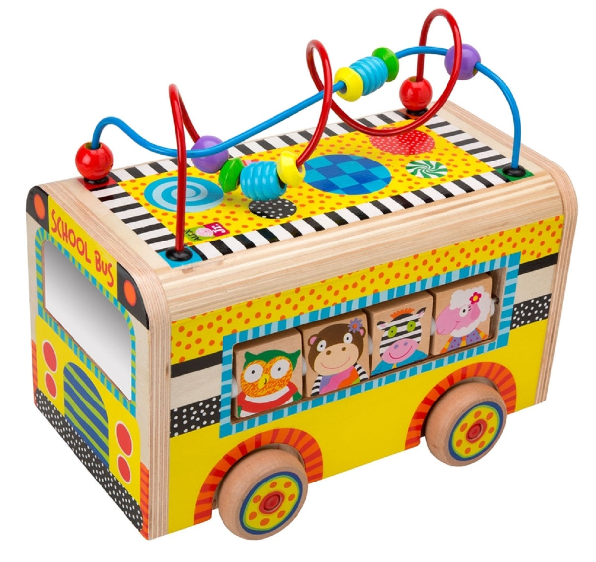 Rolling Busy Bus Activity Toy – Wooden Toy Shop