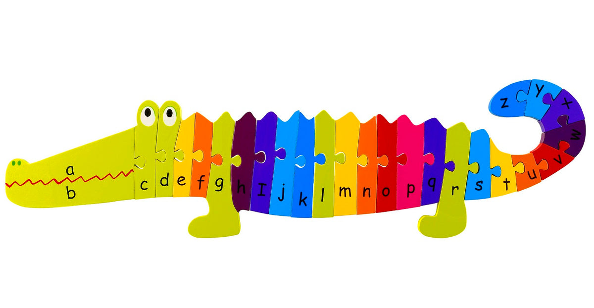 Large Crocodile Alphabet Puzzle – Wooden Toy Shop