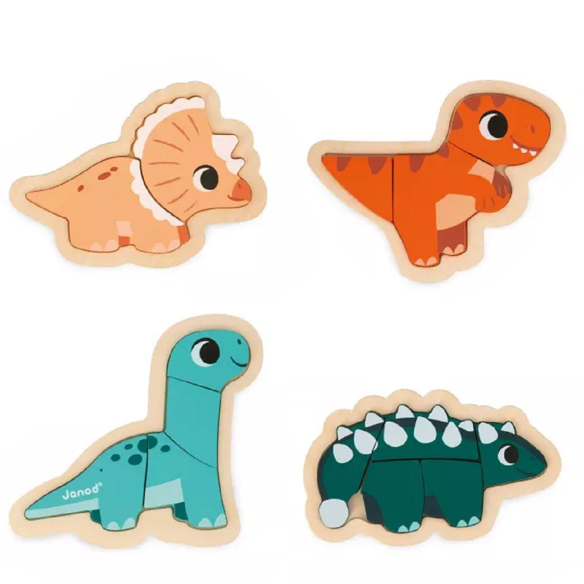 4 Progressive Dino Puzzles I J05824 – Wooden Toy Shop