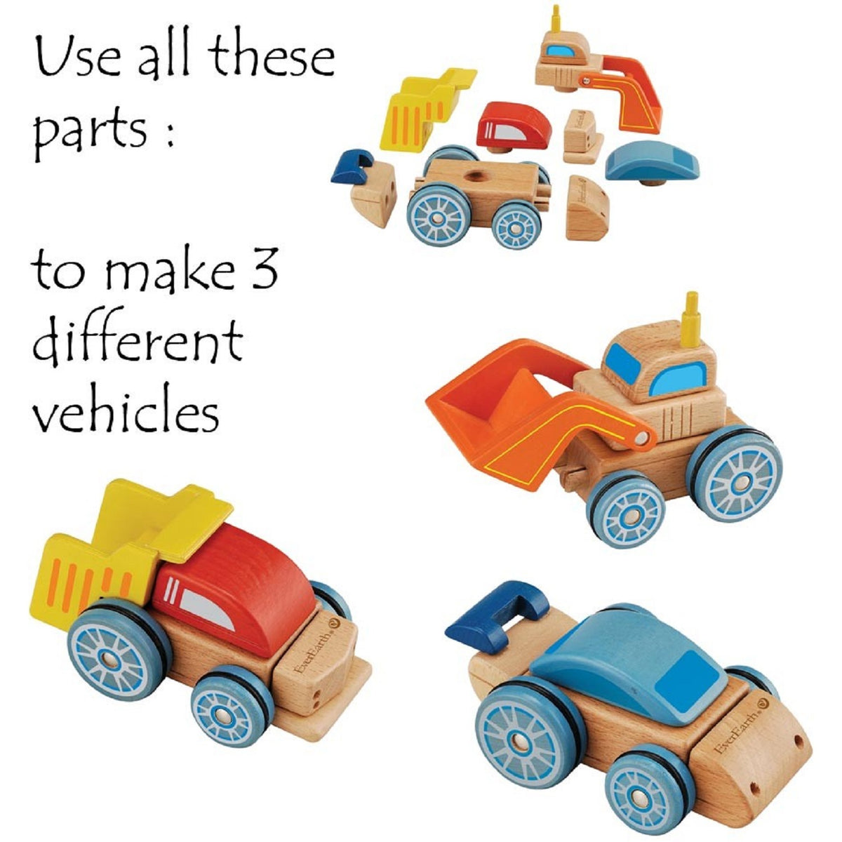 Interchangeable Car, EverEarth car, EE33290 – Wooden Toy Shop