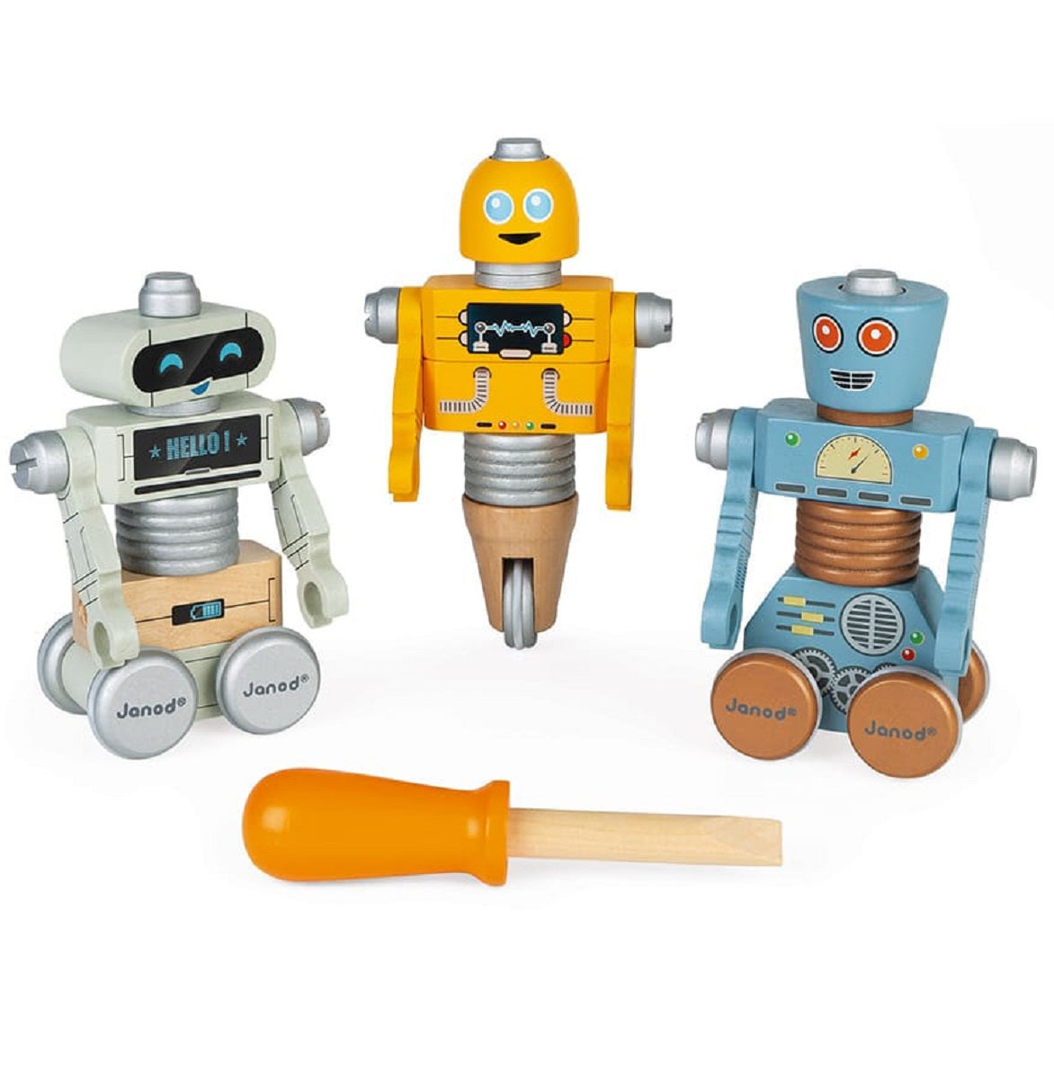 Janod DIY Wooden Robot Construction Sett I J06473 – Wooden Toy Shop