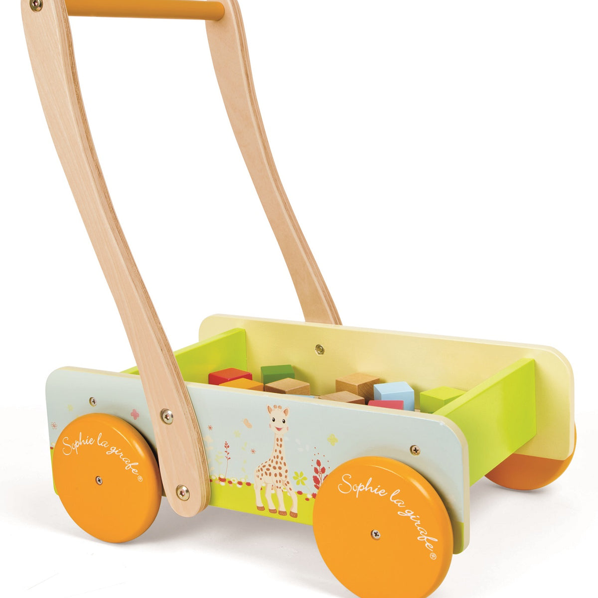 Sophie the Giraffe Walker with Blocks – Wooden Toy Shop