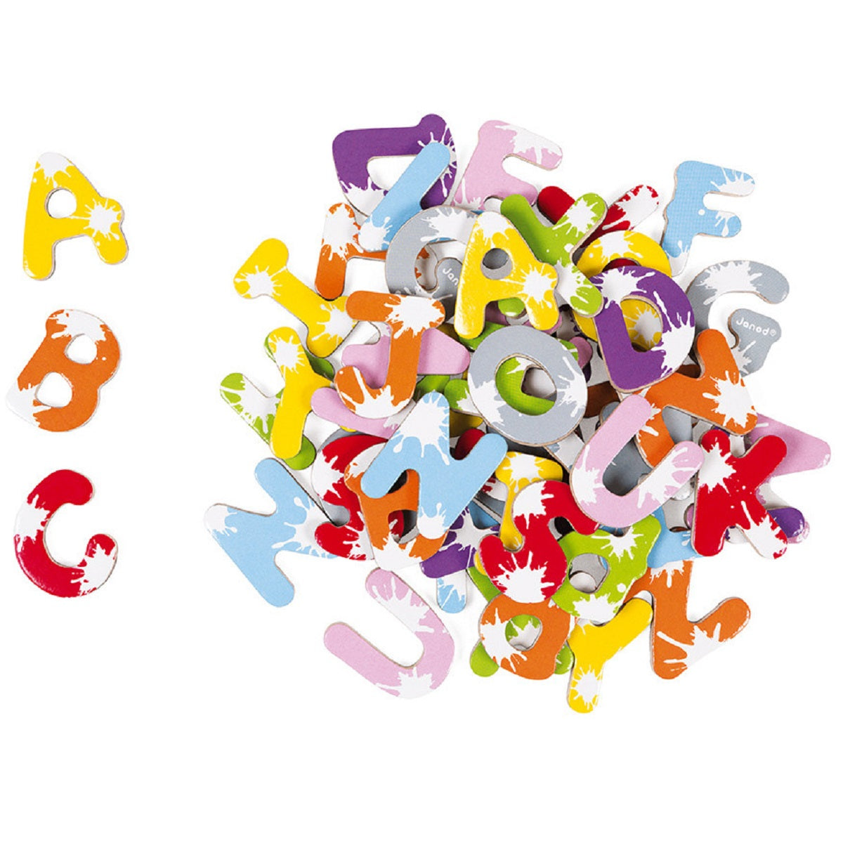 Set of 52 Magnetic ABC Splash Letters I Janod I J09612 – Wooden Toy Shop