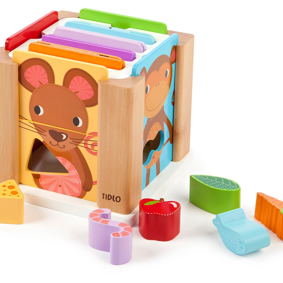 John Crane Tidlo Animal Sorting Cube – Wooden Toy Shop