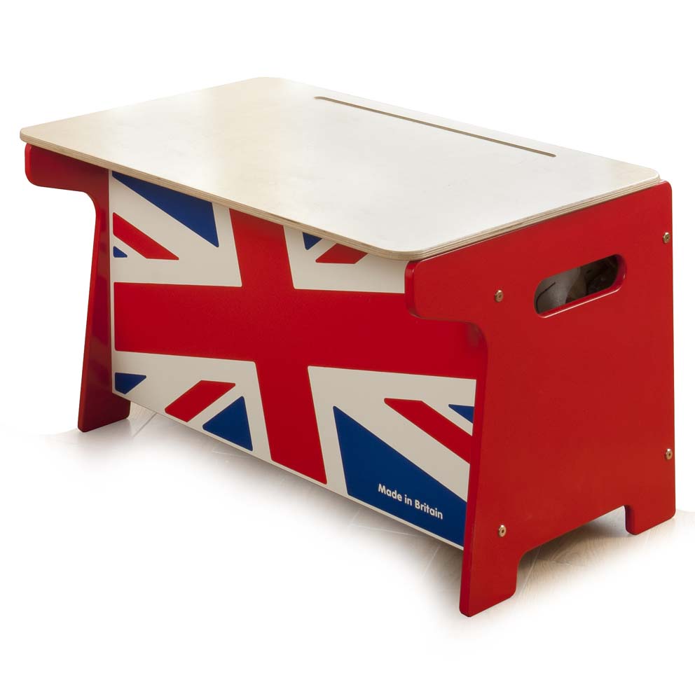 Millhouse Union Jack Toy Box and Desk – Wooden Toy Shop