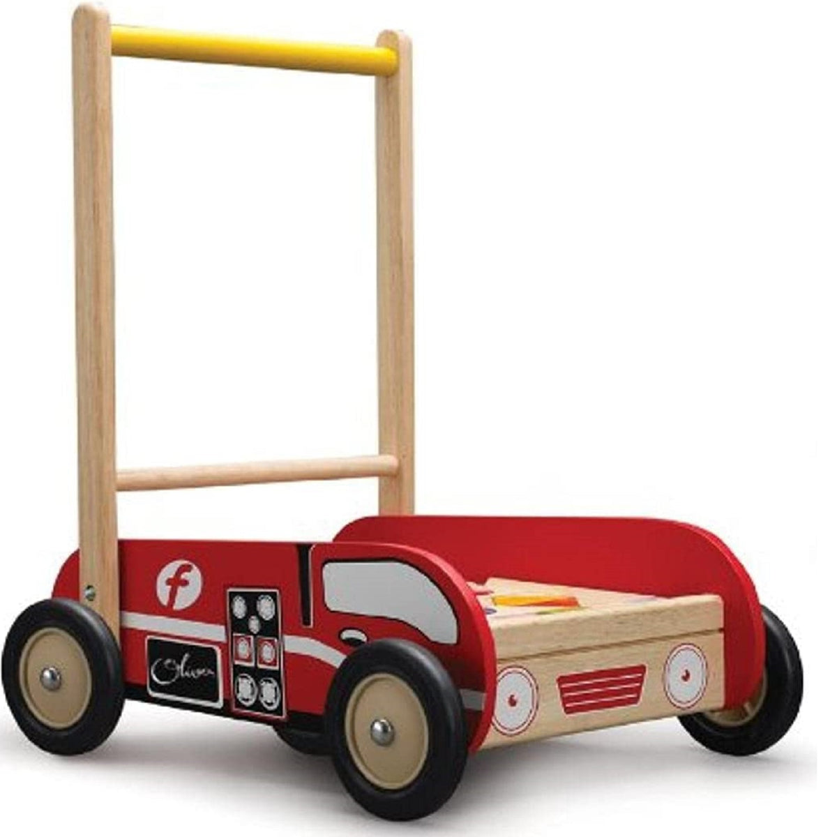 Fire Engine Walker with Blocks I Wonderworld I WW-1523 – Wooden Toy Shop